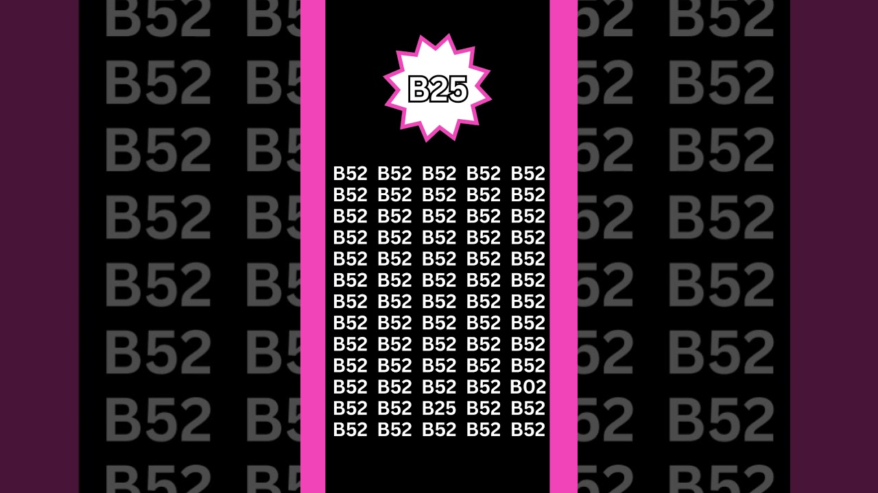 Challenge yourself to Spot the hidden number B25 in 6 seconds #quiz