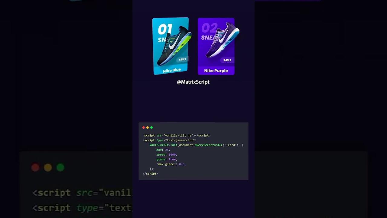 3D card hover Effect