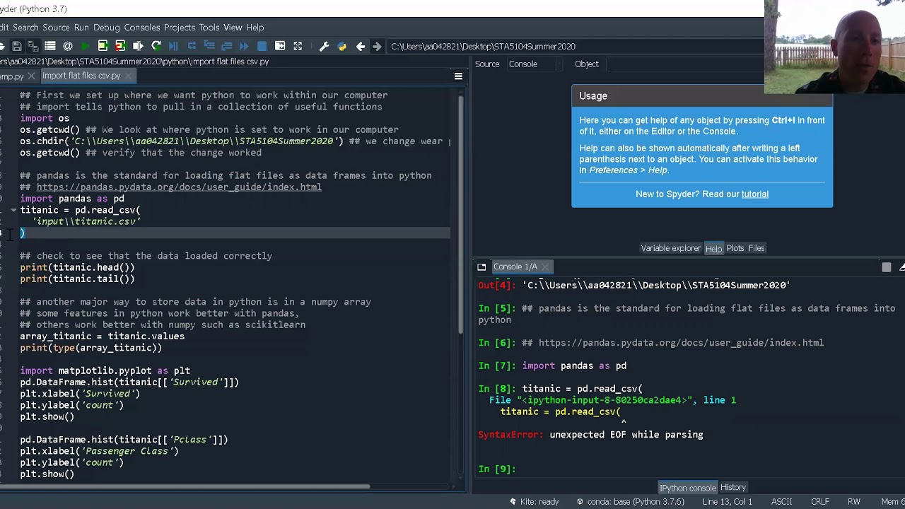 Python: reading csv files
