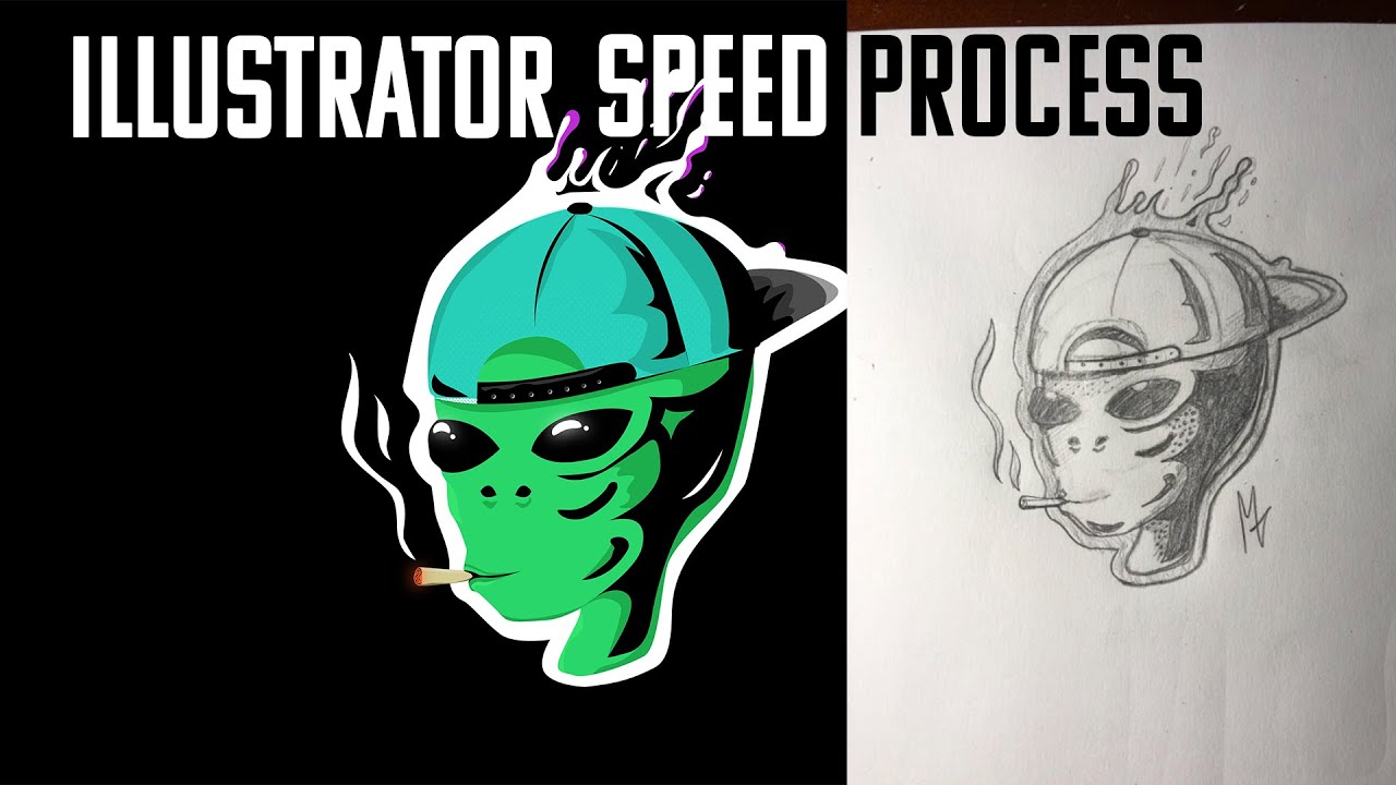 Illustrator Speed Process | Alien Vector Art