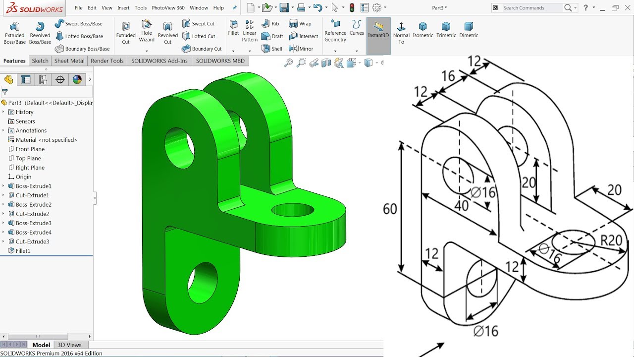 SolidWorks Tutorial for Beginners Exercise 3