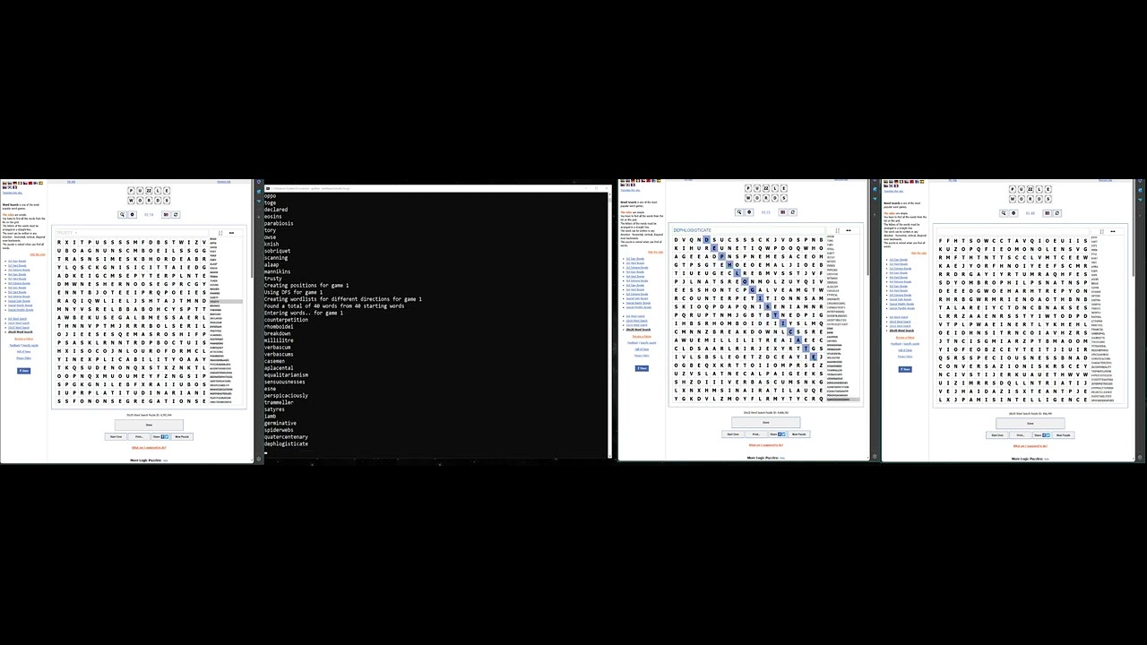Multi Wordsearch solver