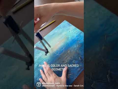 Meditation? No! Sacred geometry!🤩 Blue textured painting I’ve recently worked on