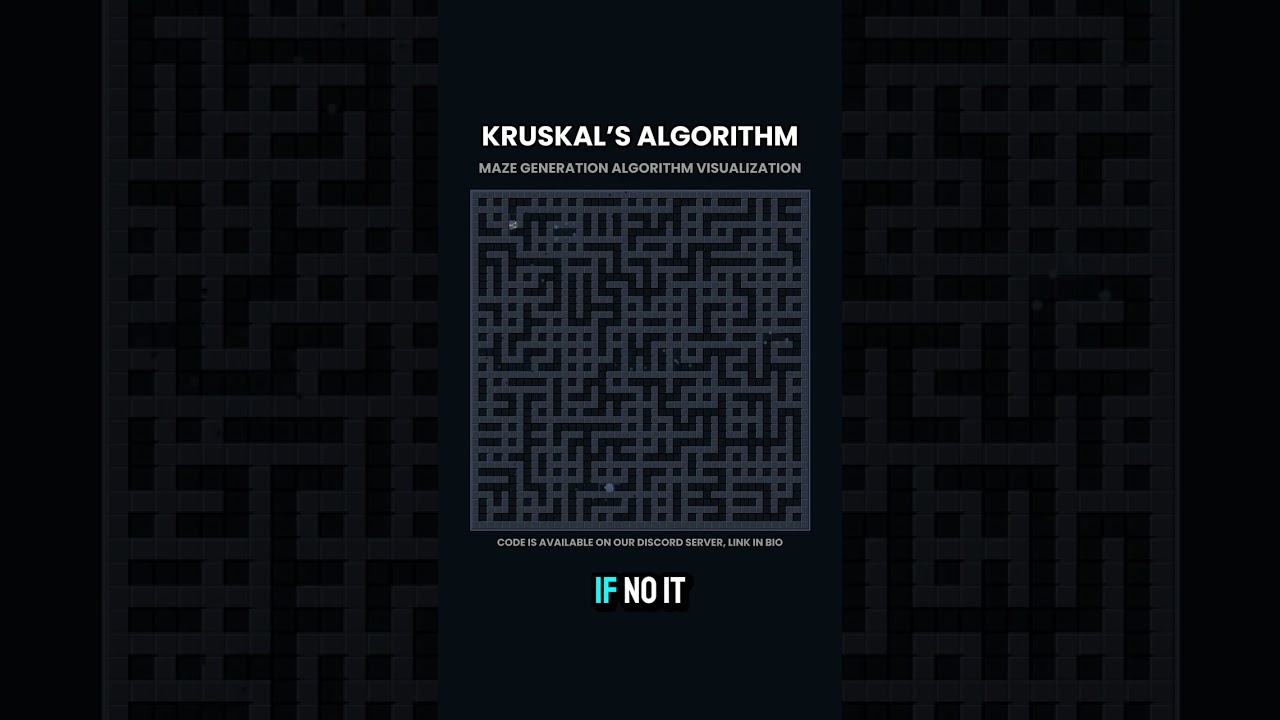 Kruskal's Algorithm Maze Gen Visualization. #algorithm #computerscience #fyp #coding #educational