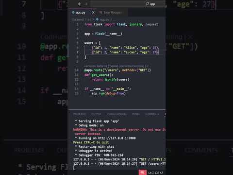 Build a CRUD API with Flask in 5 Minutes Quick Python Backend Tutorial p2 #pyton