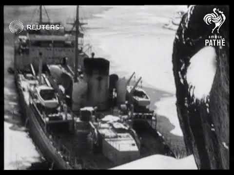 German ship stuck in ice in Norway (1940)