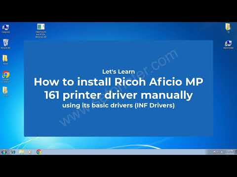 How to install Ricoh Aficio MP 161 printer driver manually on Windows 7, 10 using its basic driver