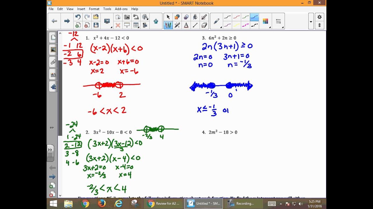 Unit 6 Algebra 2 Practice Test Key