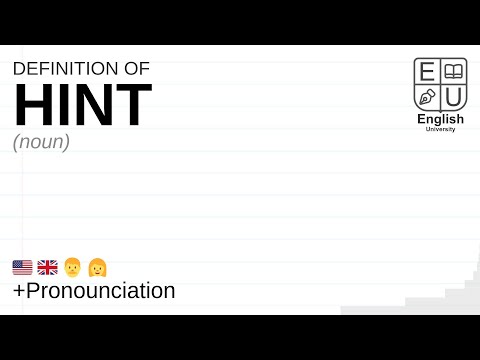 HINT meaning, definition & pronunciation | What is HINT? | How to say HINT
