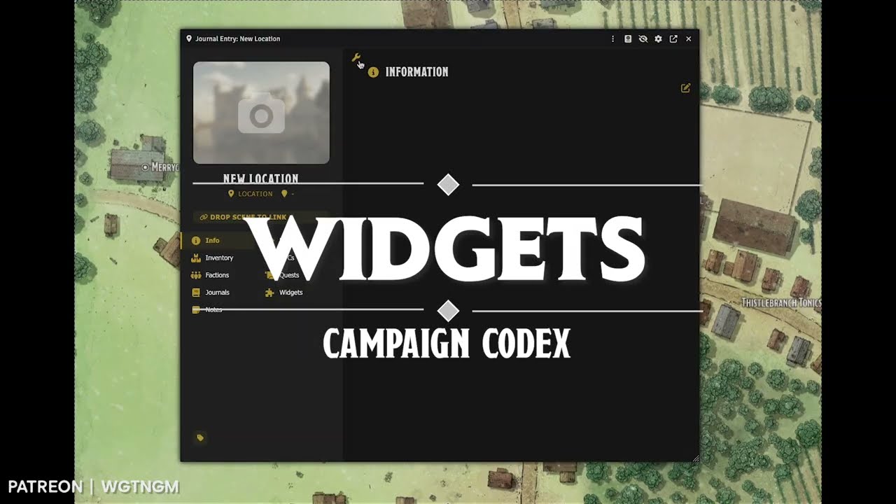 Widgets - Campaign Codex - Documentation