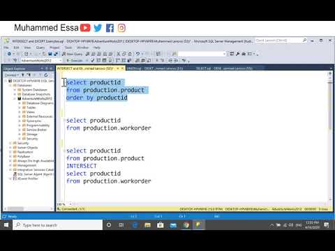 شرح 21 EXCEPT and INTERSECT Microsoft SQL Server معتمد - منصة معارف
