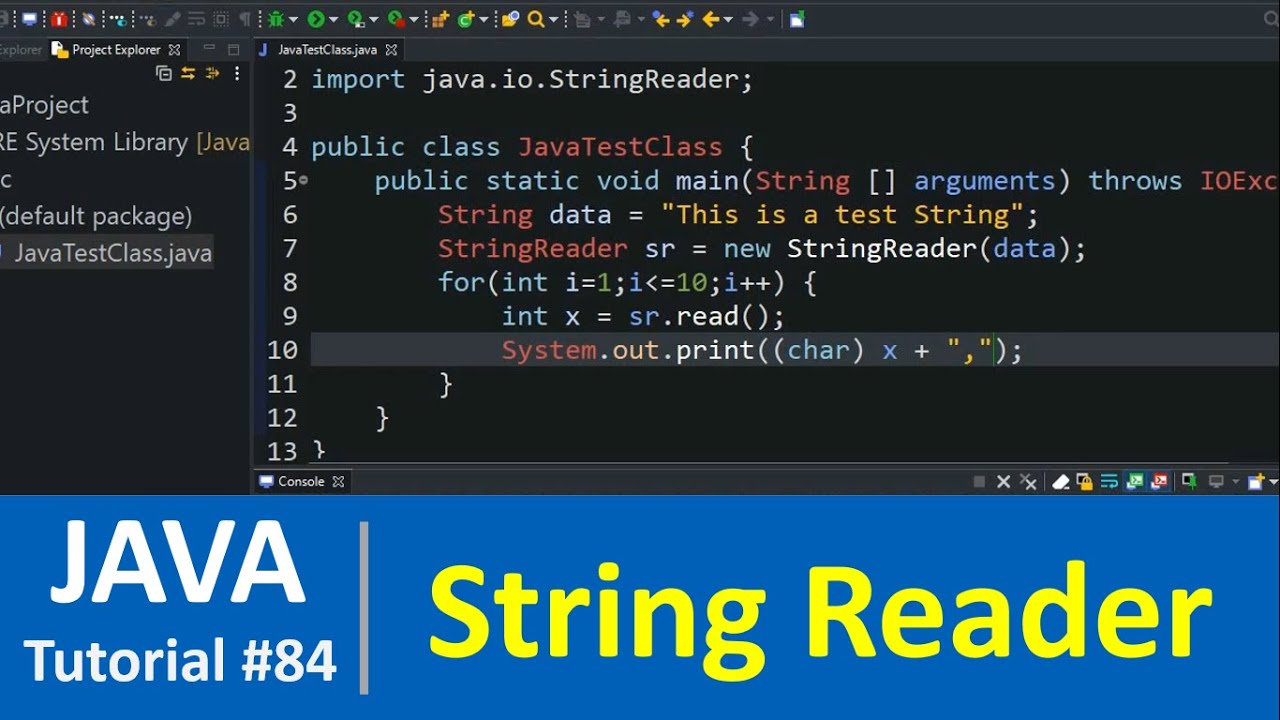 Java Tutorial #84 - Java StringReader Class with Examples