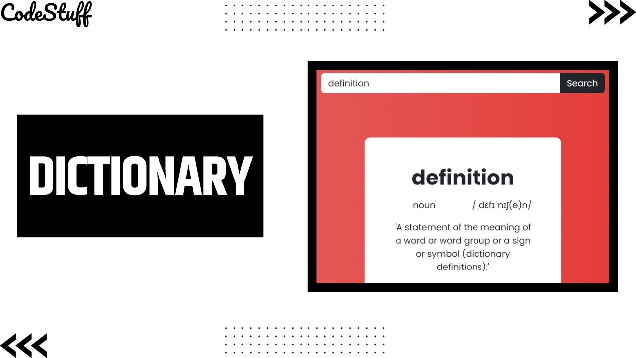 Dictionary | Tutorial | HTML CSS JavaScript