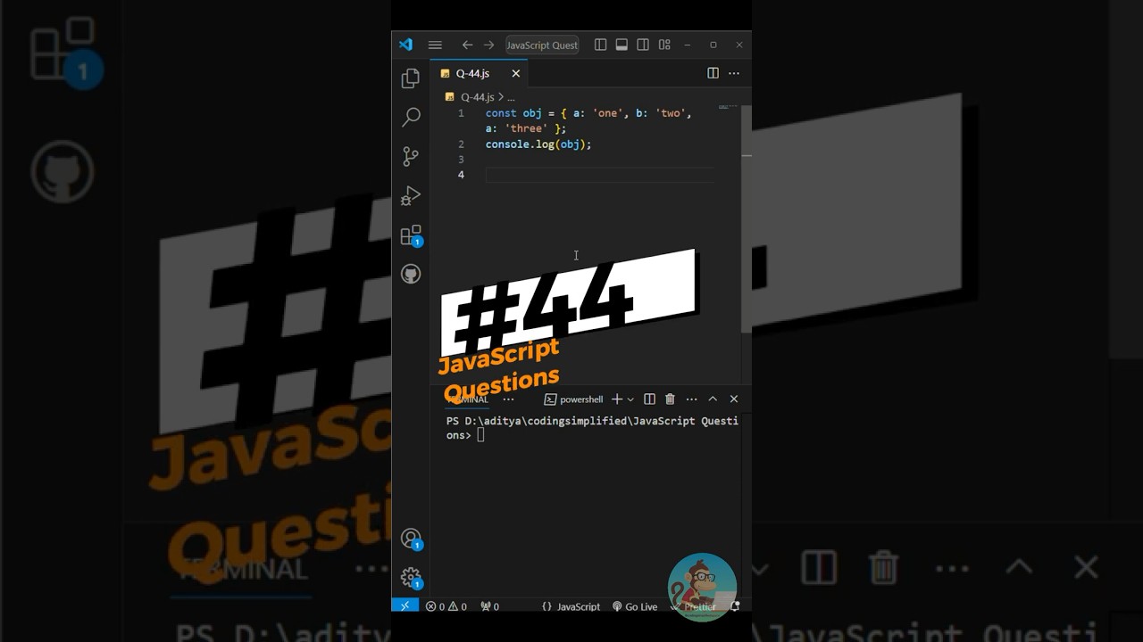 Q44 : JavaScript Questions Series #coding #webdevelopment #codingsimplifiedspace #javascripttutorial