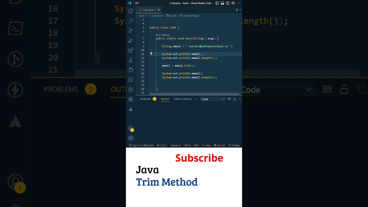 Java In Telugu: Strings in Java ( Trim method ), Core Java, Java Tutorial For Beginners, Java Basics