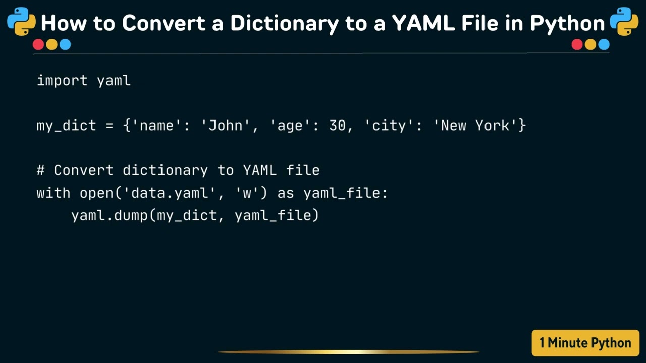 How to Convert a Dictionary to a YAML File in Python