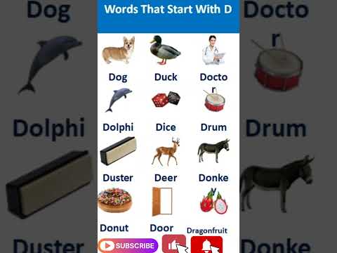 English Alphabet//Words That Start With D Letter