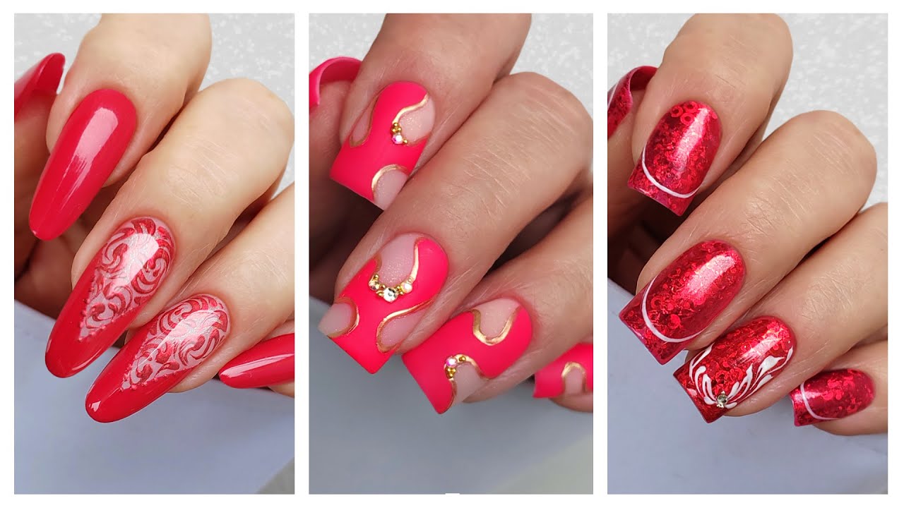 Red Nails 2025 💖 Simple & Stylish Nail Art Ideas #simplenails