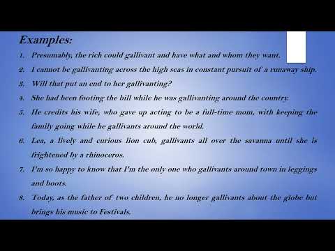 Gallivant Meaning and Example Sentences