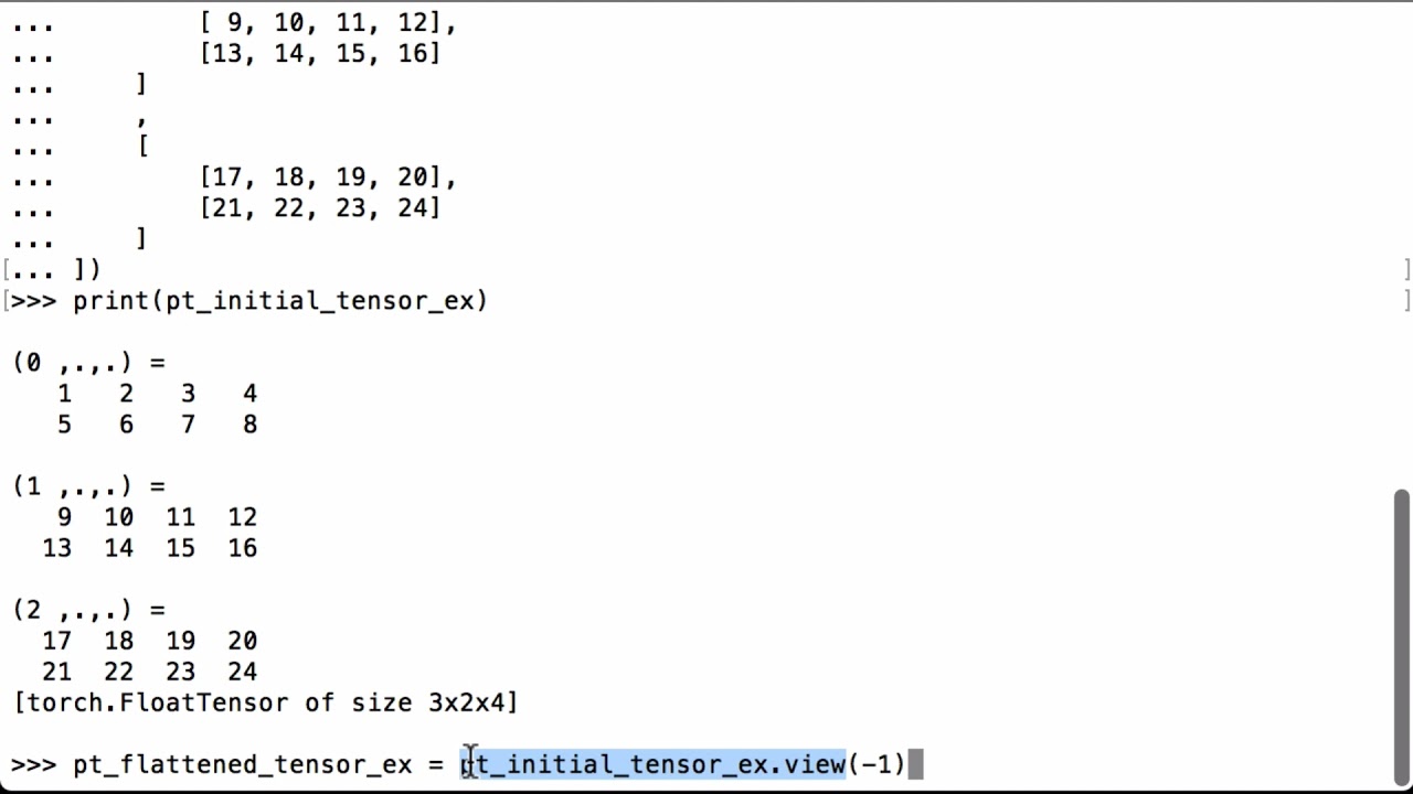 Flatten A PyTorch Tensor - PyTorch Tutorial