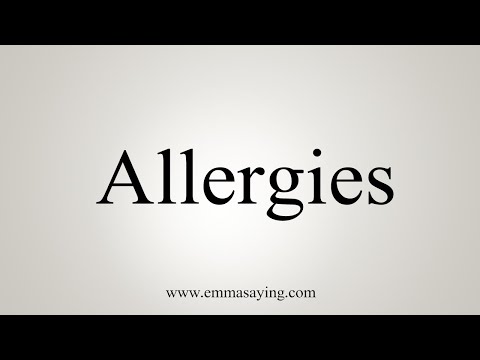 How To Say Allergies