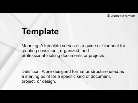 Template Meaning