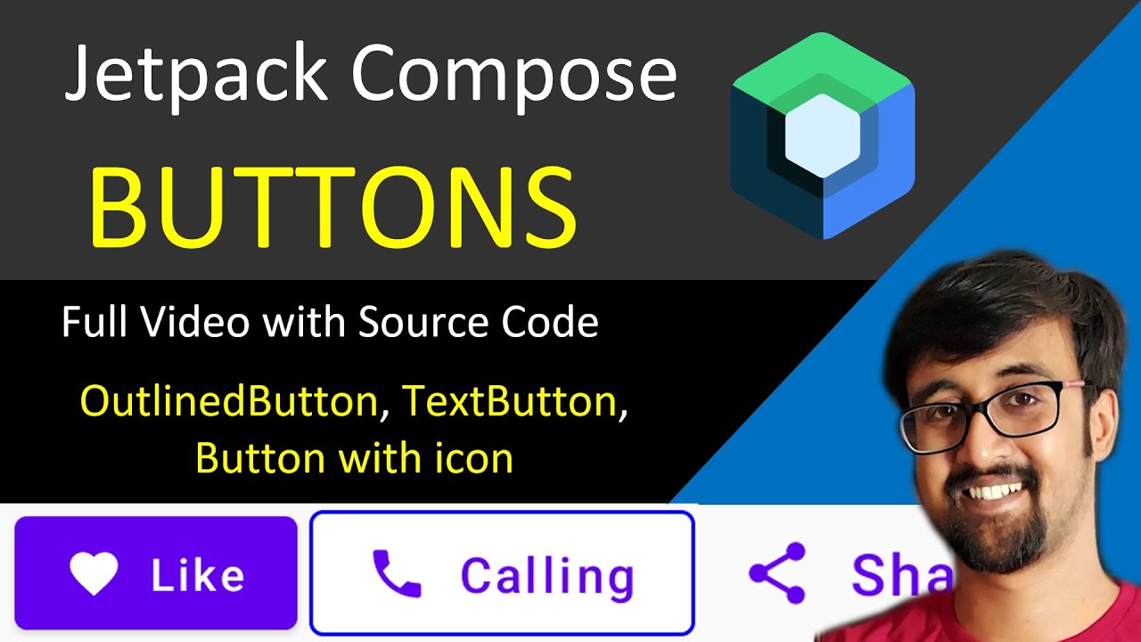 Button, OutlinedButton, and TextButton in Jetpack Compose | Android Studio Tutorial (Kotlin)