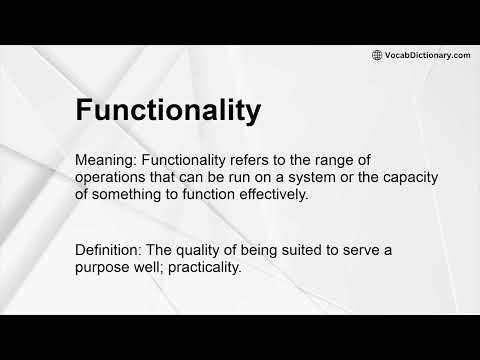 Functionality Meaning
