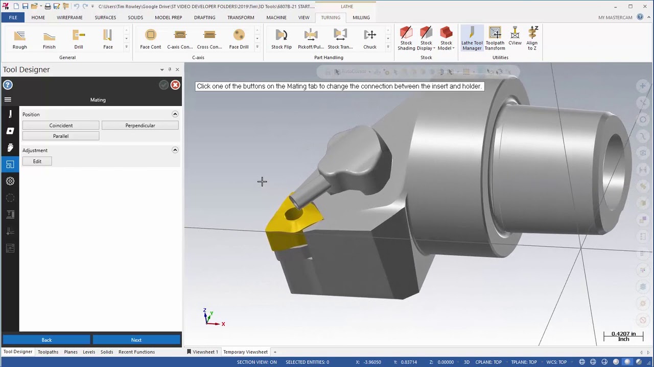 Streamingteacher Mastercam 2019 3D Lathe Tools