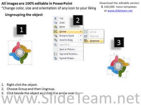 diverging and converging circular arrows process cycle flow chart powerpoint slides