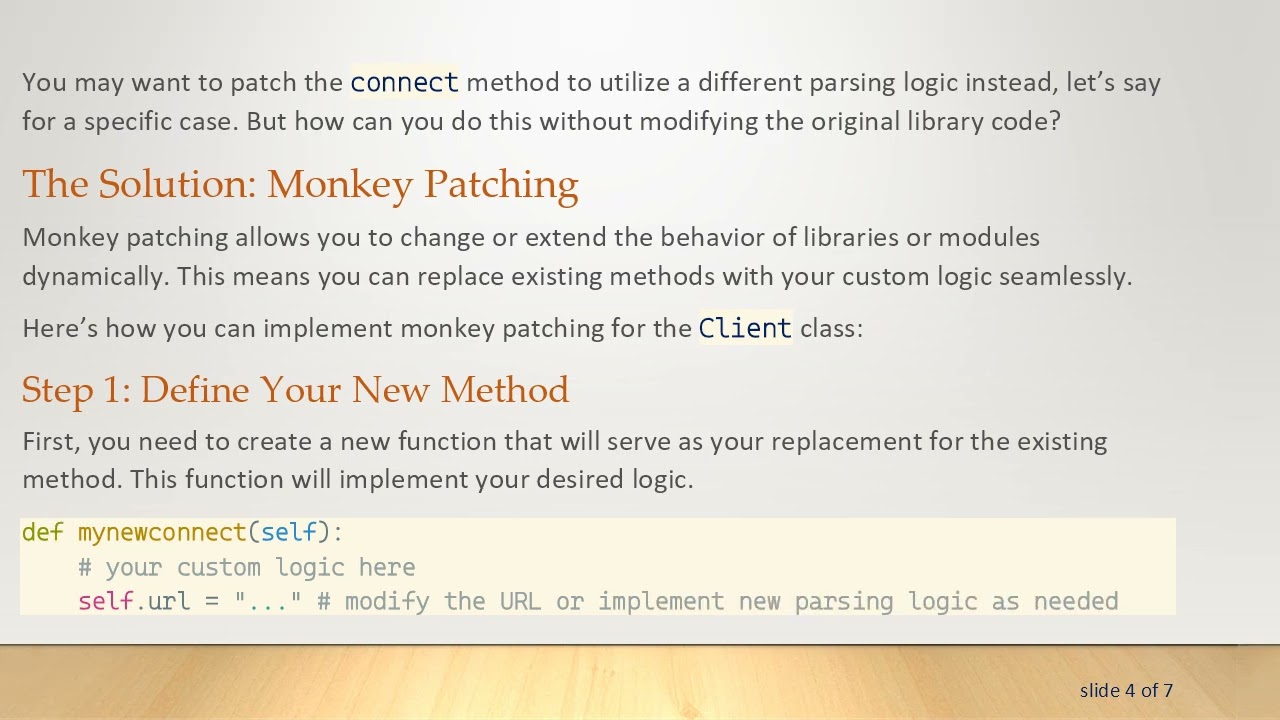 How to Monkey Patch an Instance Method in Python for External Libraries