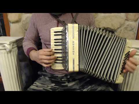 7413 - Cream Hohner Imperial II Piano Accordion MM 25 24 | Reverb