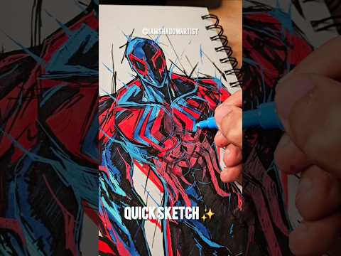 Quick Sketch Of Spider-Man 2099 ✨️ 🕷 @ohuhuart_official #spiderman #drawing #anime #howtodraw
