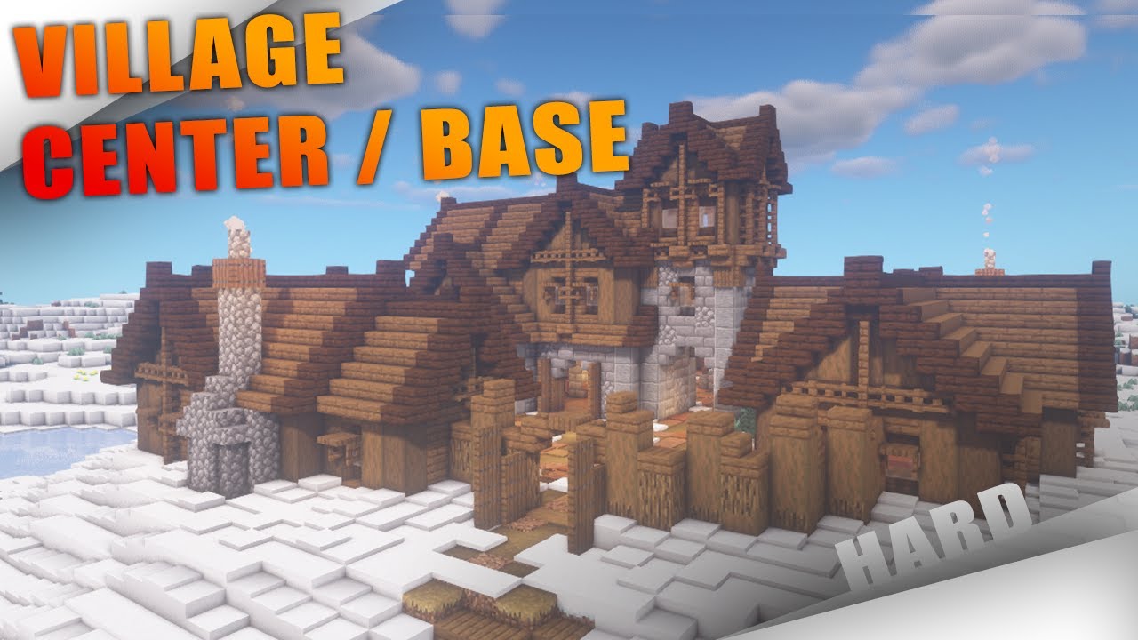 Minecraft: How To Build a Medieval Village Center / Base for 4 Players ...