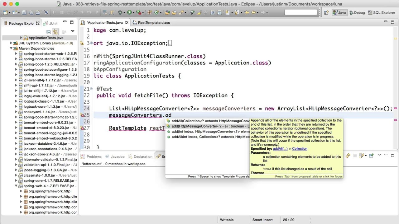 Screencast #38: Download file with RestTemplate