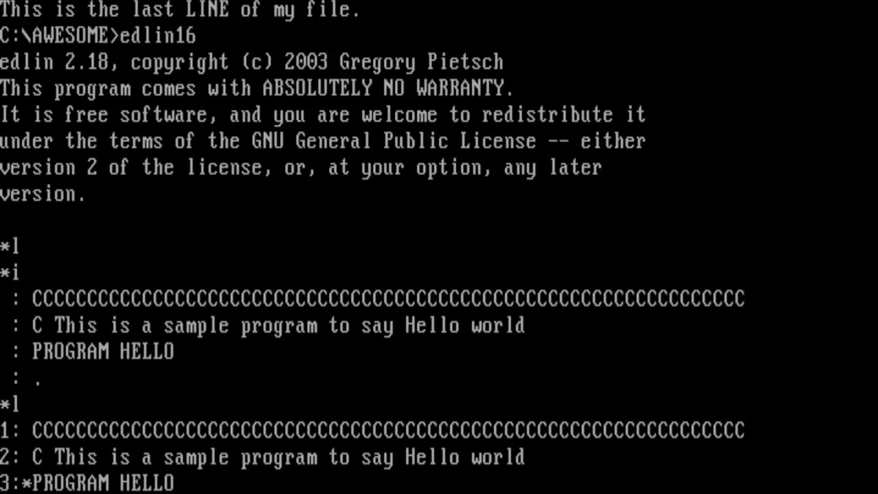Patreon bonus - Programming in EDLIN