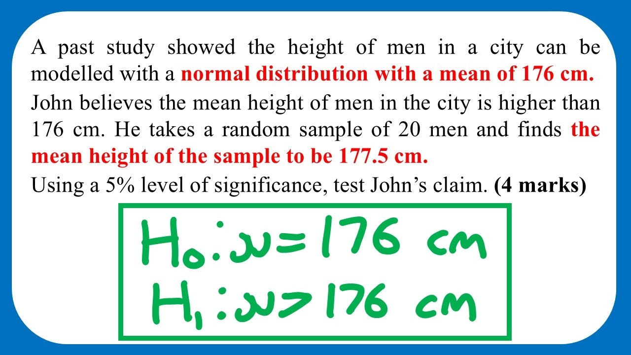 Hypothesis Testing with Normal Distribution - Statistics Edexcel A Level Maths