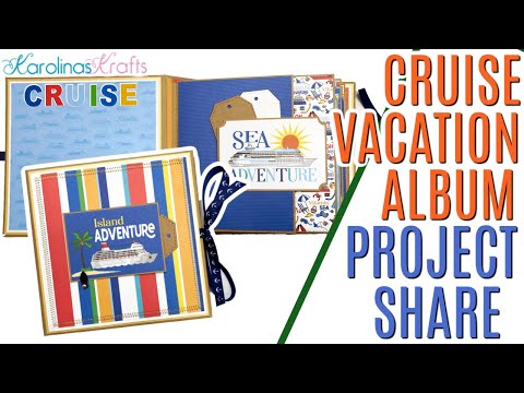 Cruise Vacation Mini Album Project Share, Photo Mini Album using entire 6x6 Paper Pad, Bon Voyage