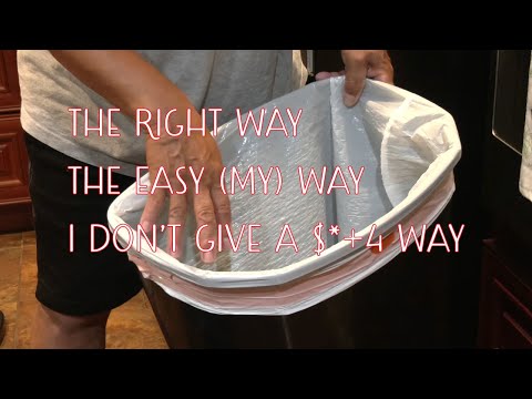 How To Put A 13 Gallon Tall Kitchen Drawstring Trash Bag / Garbage Bag The Right Way