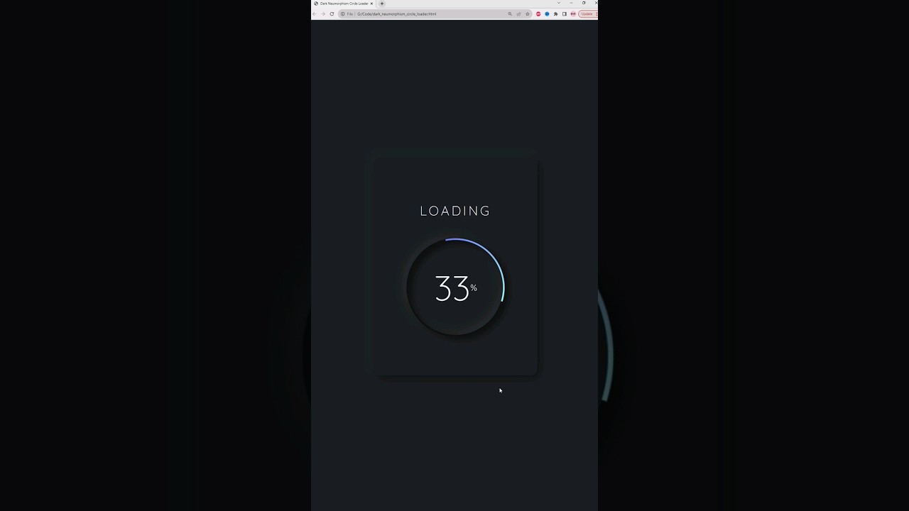 Dark Neumorphism Circle Loader In HTML CSS #shorts #html #css #trending #tutorial #development