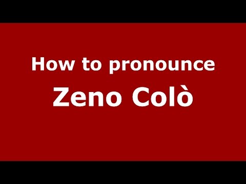 How to pronounce Zeno Colò (Italian/Italy) - PronounceNames.com