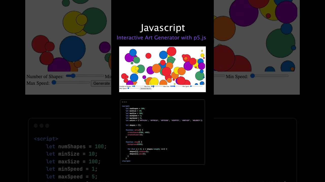 Interactive Art Generator with p5.js (JavaScript)