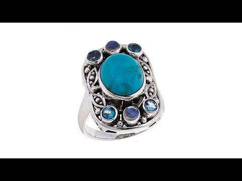 Nicky Butler Mojave Turquoise and Multigem Ring