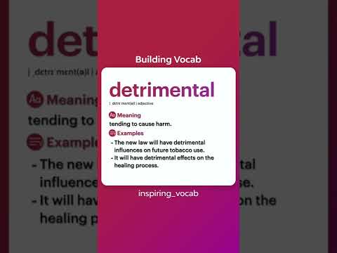 What Does Detrimental Mean | Detrimental Meaning with Pronunciation and Example #shorts