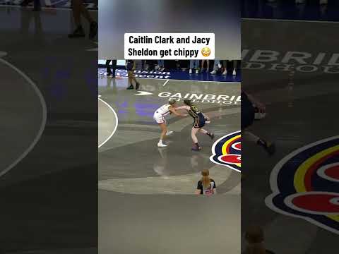 Caitlin Clark and Jacy Sheldon exchanging words #wnba #caitlinclark #nba #basketball