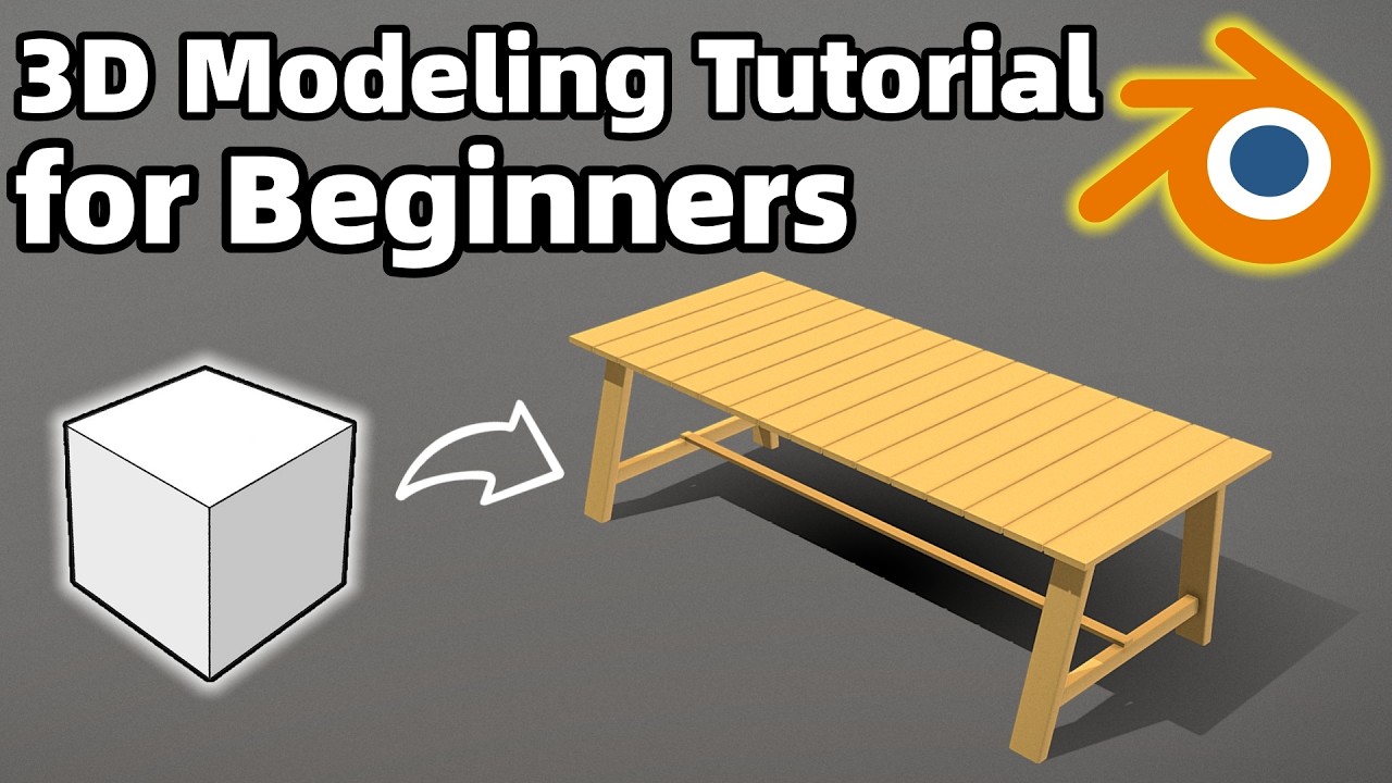 Blender Beginner Tutorial – Make a Simple Table in 5 Minutes | Free 3D Model Download