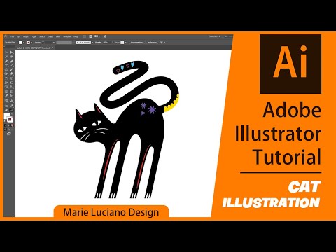 Adobe Illustrator Vector Cat Tutorial - How to design a black cat usign shape builder tool