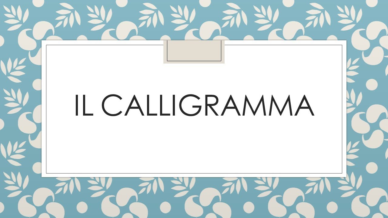 Il calligramma