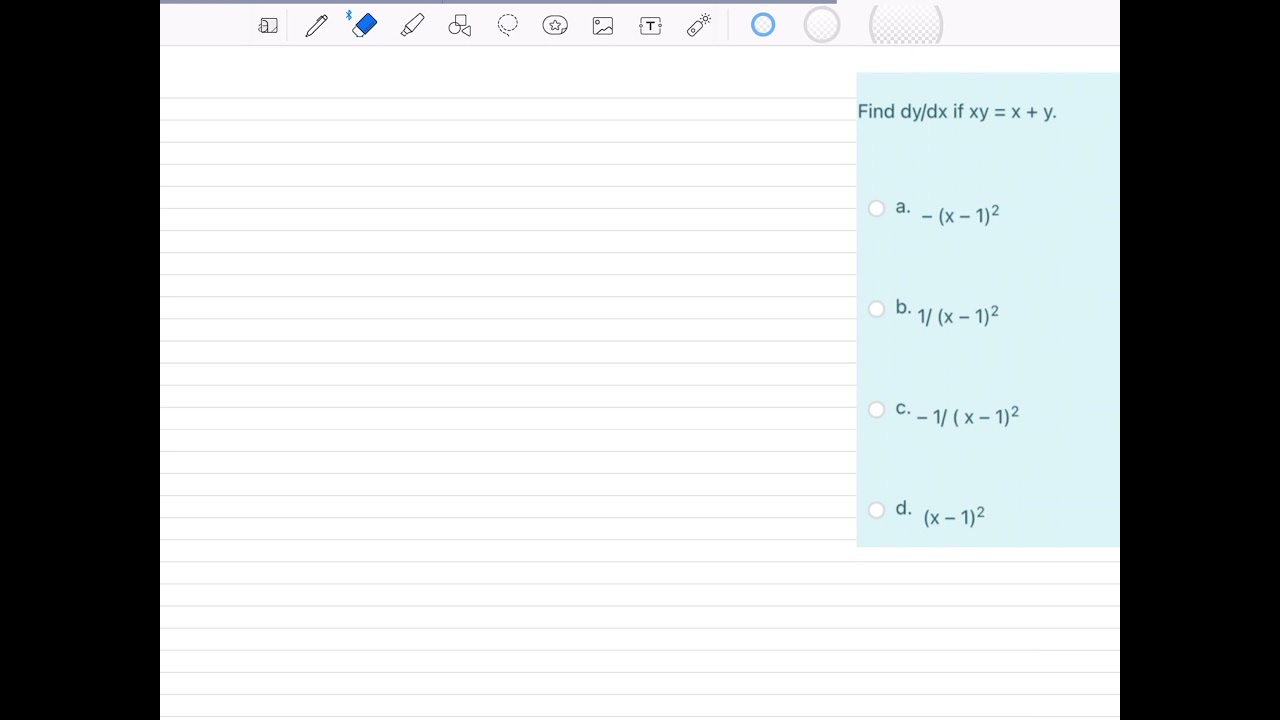 QUIZ item with answer in Differential Calculus