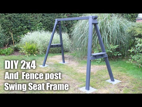 DIY Free Standing Porch Swing Frame! Made From 2x4 And A Fence Post!